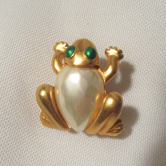 Carolee | Jewelry | Vintage Carolee Frog Toad Pin Brooch Gold Tone ...